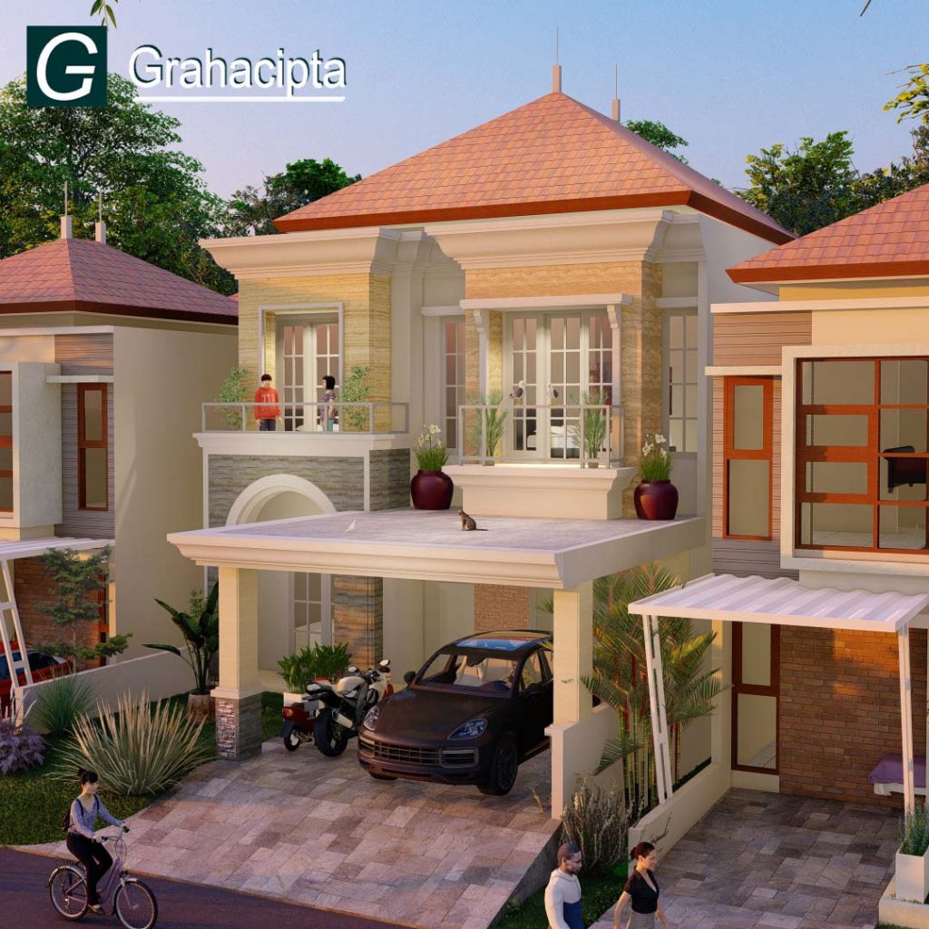 Desain rumah model klasik di Cluster Pesona California – Kota Wisata ...